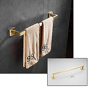 Bathroom Hardware Set 23.6-Inch Towel Bar,2pcs Towel Hook,Toilet Paper Holder,Hand Towel Holder Stainless Steel Brushed Gold Bathroom Accessories GTS3190BG…