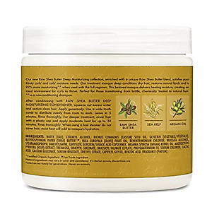 Shea Moisture Deep Treatment Hair Mask to Promote Healthy Hair Growth, Raw Shea Butter with Sea Kelp & Argan Oil, Curly Hair Products, Family Size, 16 Oz