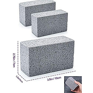 Safe Blackstone Griddle Scraper Cleaning Brick Block Kit - 3 Pack Ecological Clean Stone Magic Cleaner for Grill, Removing Stains BBQ,Pool,Racks,Baking Steel,Oven,Flat Top Cookers,Utensils,Toilet