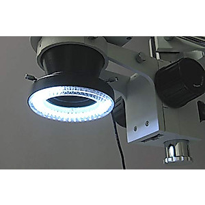 AmScope LED-144A 144-LED Lighting-Direction-Adjustable Microscope Ring Light with Adapter for Stereo Microscopes