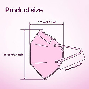 Miuphro Multiple Colour KN95 Face Mask 50 PCs, 5 Layers Safety KN95 Masks, Disposable Masks Respirator for Outdoor(Pink,Blue,Red,Purlpe,Grey)