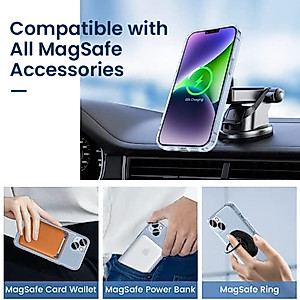 VEGO [5 in 1 Magnetic Case for iPhone 14 Plus 5G 6.7 Inch 2022, [2 Pack Tempered Glass Screen Protector +2 Pack Camera Lens Protector] Yellowing Resistance Slim Clear Case for iPhone 14 Plus