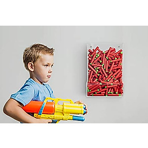 SimplyImagine Acrylic Wall Toy Dispenser, Hanging Organizer and Storage Bin for Children’s Playroom - Clear Holder for Blocks, Cars, Trains, Balls, Darts, Snacks & More, Container for Indoor/Outdoor