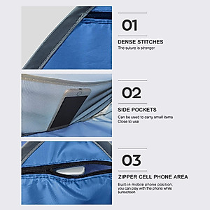 Activane Pop Up Beach Tent,Portable Adjustable Beach Sun Shade Canopy, Instant Outdoors Beach Tent, Mat Sun Protection Shelter for Face While Sunbathing L,80*50*55cm