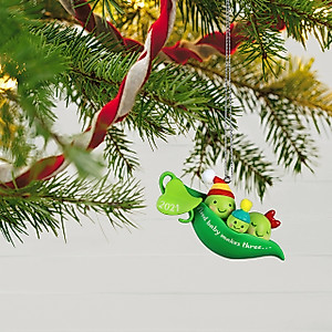 Hallmark Keepsake Christmas Ornament, Year Dated 2021, Baby Makes Three Peas