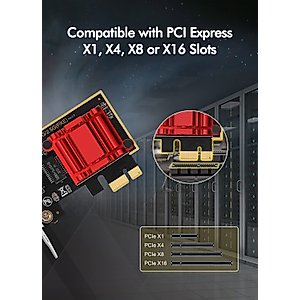 2.5Gb PCIe Network Card, NICGIGA 2.5 Gigabit Ethernet Interface Adapter, with Realtek RTL8125B, 2.5G NIC Compliant Windows/Linux/MAC OS