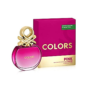 Benetton Colors Eau De Toilette Spray for Women, Pink, 2.7 Ounce