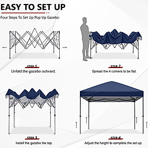ABCCANOPY Outdoor Easy Pop up Canopy Tent 10X10, Navy Blue
