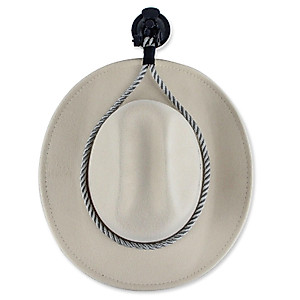 Yumfugu 1 PC Car Cowboy Hat Mounts with 35.4In Rope, 2.6In Plastic Automotive Dash Hat Rack Suction Cup Hook, Universal Vehicle Hat Holder Accessories for Cars Trucks SUVs Home Doors (Gray)