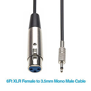 InstallerParts 6Ft XLR Female to 3.5mmm Mono Male Cable -Can Be Used with Microphone Cables, Audio Interfaces, PA Applications and More!