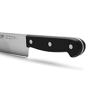 Arcos Chef Knife 8 Inch Stainless Steel. Cooking Knife to Cut and Peel Small Food. Ergonomic Polyoxymethylene Handle and 200mm Blade. Series Universal. Color Black