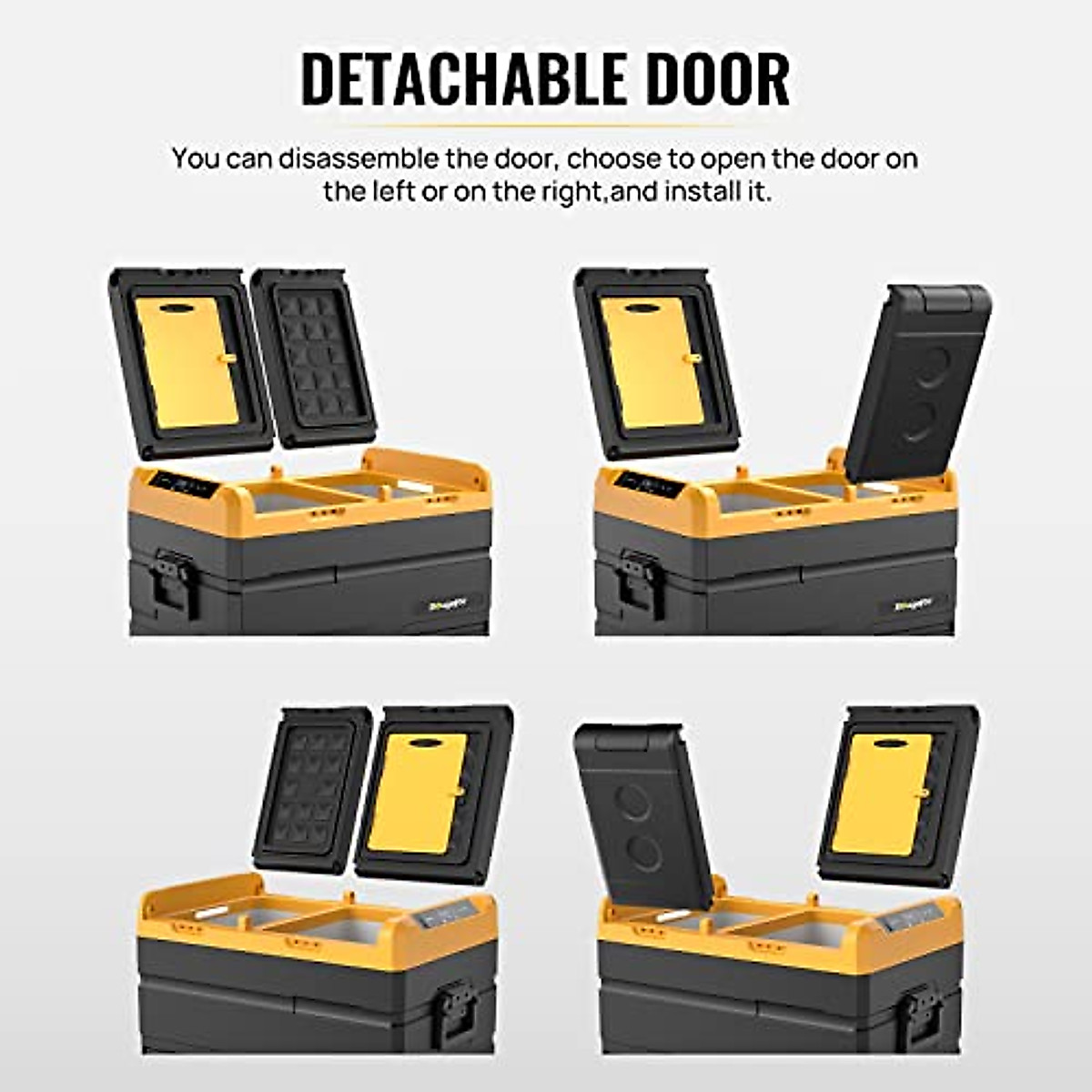 BougeRV 12 Volt Car Refrigerator Dual Zone, Portable Freezer Fridge APP Control, ED45(45L) Compressor Freezer Fridge 12V/24V DC 110~240V AC, for Truck Van RV Camper SUV Boat Travel Camping