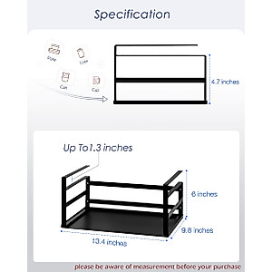 Nxconsu 2Pack Under Shelf Storage Basket Organizer Hanging Holder for Cabinet Pantry Kitchen Cupboard Desk Counter Bookshelf Organization Add-on Space Saver Heavy Duty Slide-in Black