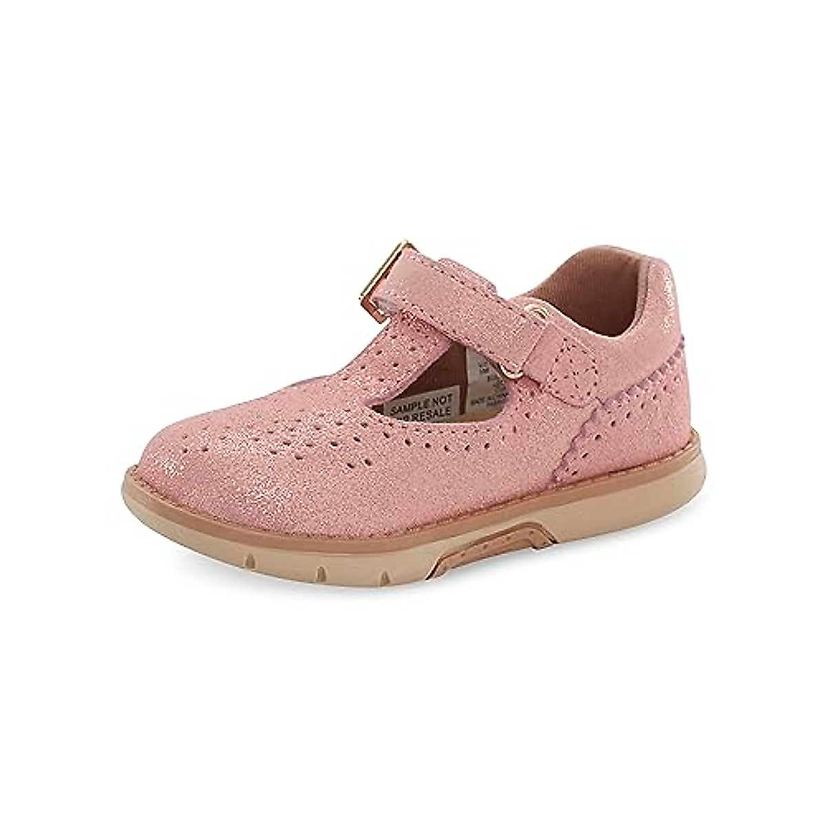 Stride Rite SRT Nell Mary Jane Flat, Blush Shimmer, 9.5 Wide US Unisex Little_Kid