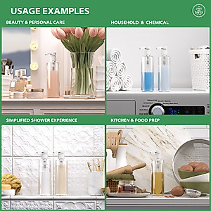 Bar5F 16-Ounce Pump Bottles for Shampoo and Conditioner BPA_Free Heavy-Duty Cristal-Clear Lotion Body Wash, 2-Pack