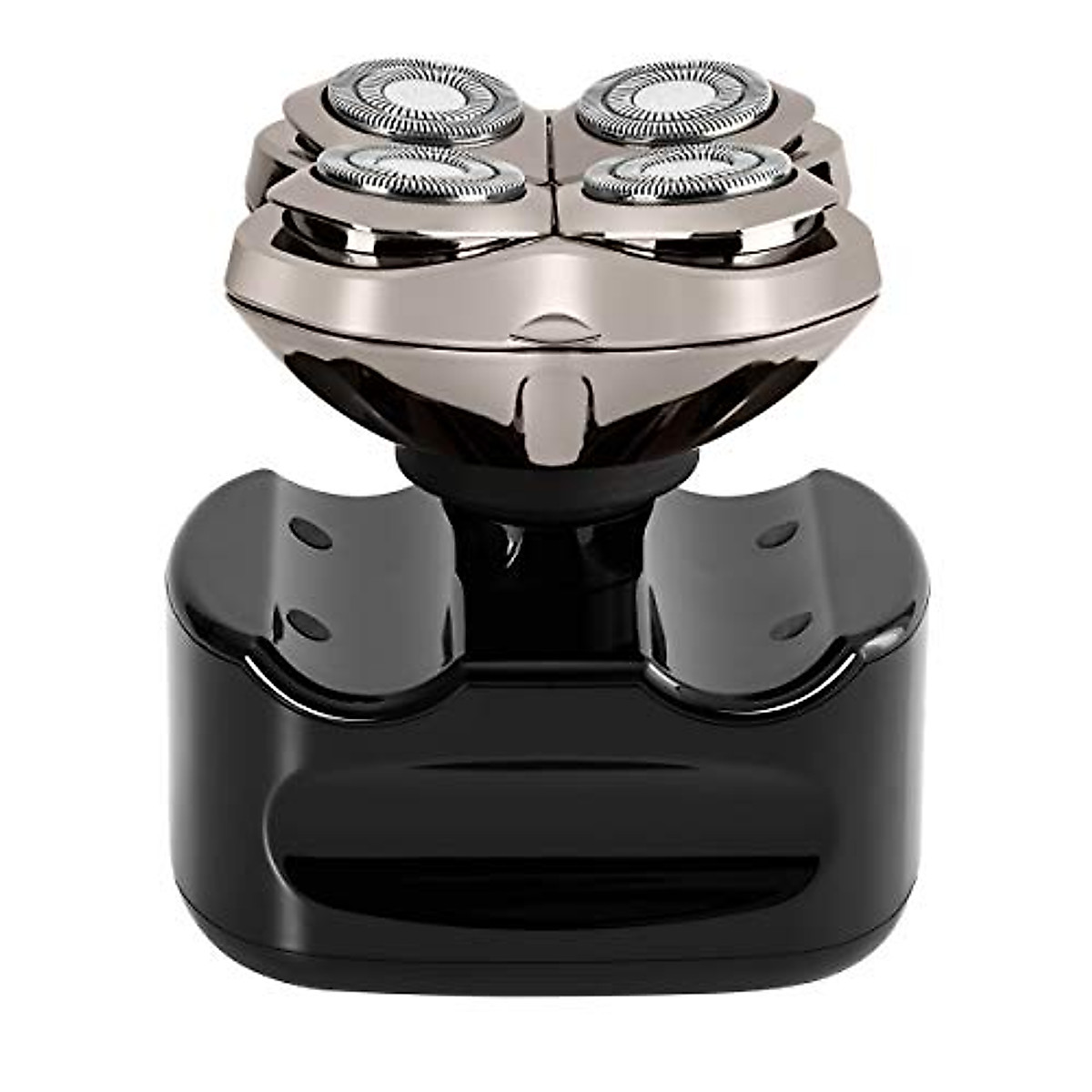 Skull Shaver Pitbull Silver PRO Electric Head & Face Shaver for Men, Wet/Dry 4 Razor Hair Trimmer - 4D Rechargeable Rotary Shaver with Lithium-Ion Battery & Cordless USB - Water Resistant Grooming Kit