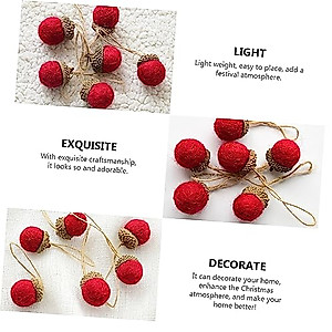 Artibetter 12pcs Felt Pine Cones Red Accessories Christmas Decor Dining Room Table Decor Winter Centerpieces for Table Christmas Pine Cone Ornaments Wool Felt Ball Ornaments Red DIY Pendant