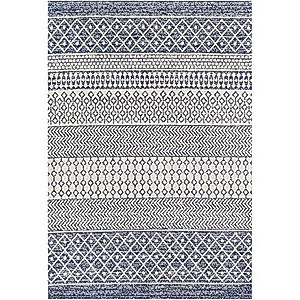 Livabliss Tirian Bohemian Moroccan Area Rug,5' x 7'3",Dark Blue