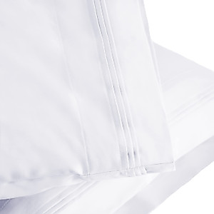 SUPERIOR 1000 Thread Count Egyptian Cotton Pillowcase Set, Pillow Covers for All Pillows and Sleepers, Soft Pillowcases for Bed Fashion, Basics, Large Cases, 2-Piece Set- Standard, White