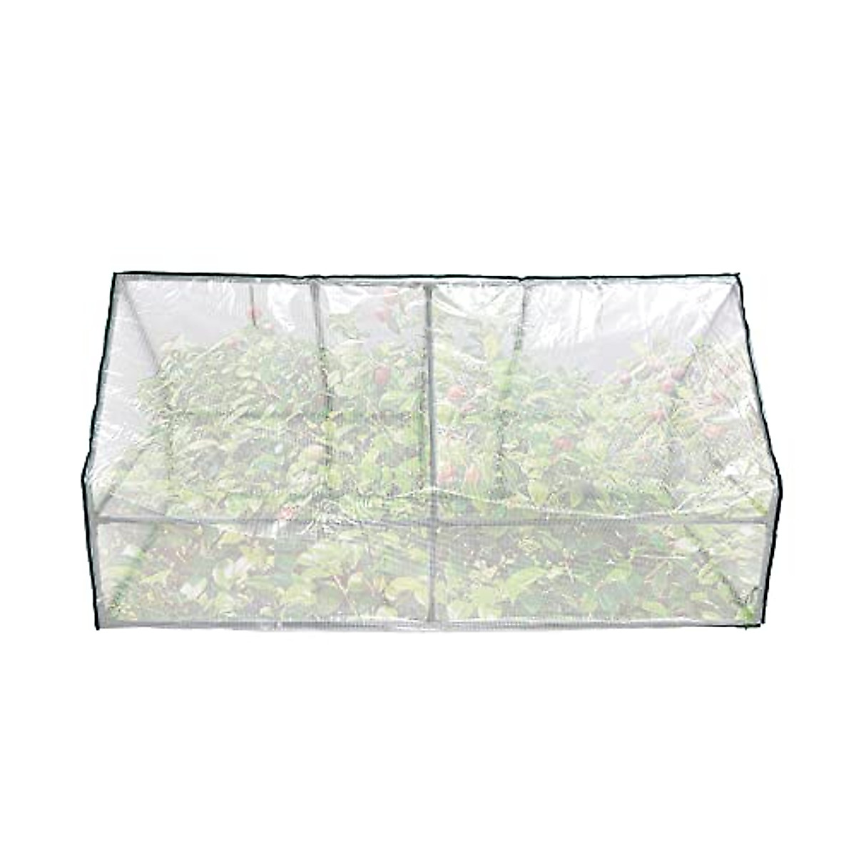 VERFARM Portable Greenhouse Kit for Raised Garden Bed with Roll-up Zipper Doors, Plants Hot House PE Cover for Protecting Plant from Cold Frost & Birds & Insects, Easy Access (8*4FT)