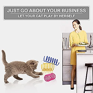 Valonii 30Pcs Interactive Cat Spring Toys for Indoor Cats/Kittens