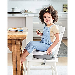 Skip Hop Booster Seat for Dining Table, Sleek Seat Booster, Grey/White