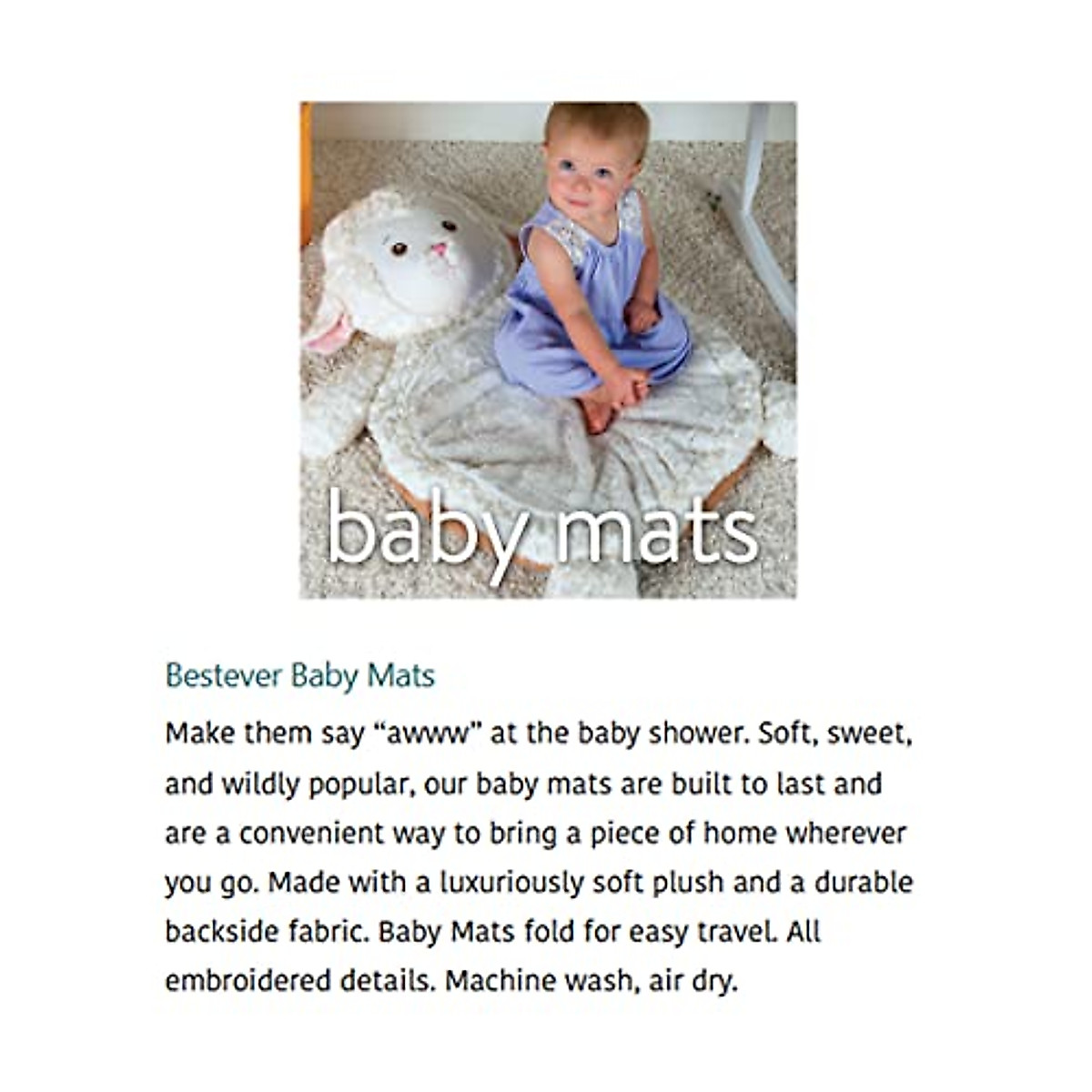Mary Meyer Bestever Baby Mat, Blue Elephant