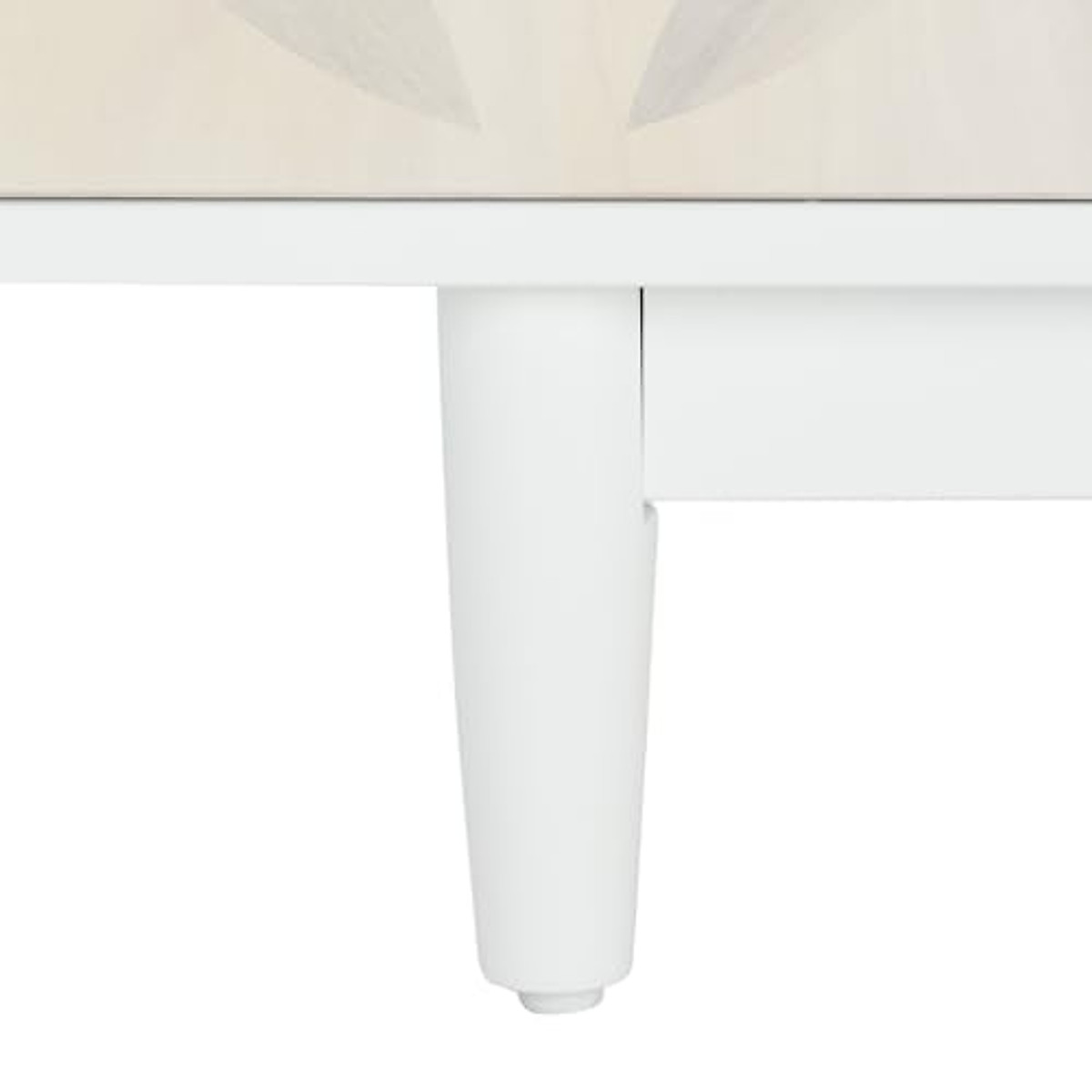 SAFAVIEH Home Collection Faye White Washed 3-Shelf Patterned Entertainment Media Stand up to 60" Flatscreen TV