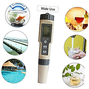 CANIGHT Salt Water Gravimeter Hydrometers Water Salimeter Water Quality Tester Automatic Hydrometer Temperature Tester Salt Meter Tds Water Quality Testing Pen Light Grey