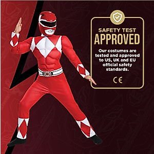 Disguise Red Ranger Classic Muscle Child Costume, Red, Size/(4-6)