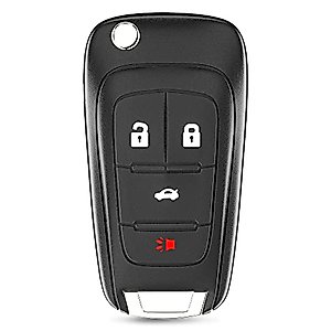 4 Buttons Keyless Entry Flip Car Remote Key Fob Fits for Chevy Equinox, Camaro 2010-2019, Cruze 2011-2016, GMC Terrain 2010-2019, B uick Regal 2011-2017 FCC: OHT01060512 315Mhz (1 Pack)