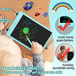 SIXGO LCD Writing Tablet, 2 Pack 10 Inch Colorful Drawing Pad for Kids, Reusable Doodle Board with Erase Button, Educational Gifts for 3 4 5 6 7 Years Old Toddler Boys Girls (Blue&Pink)