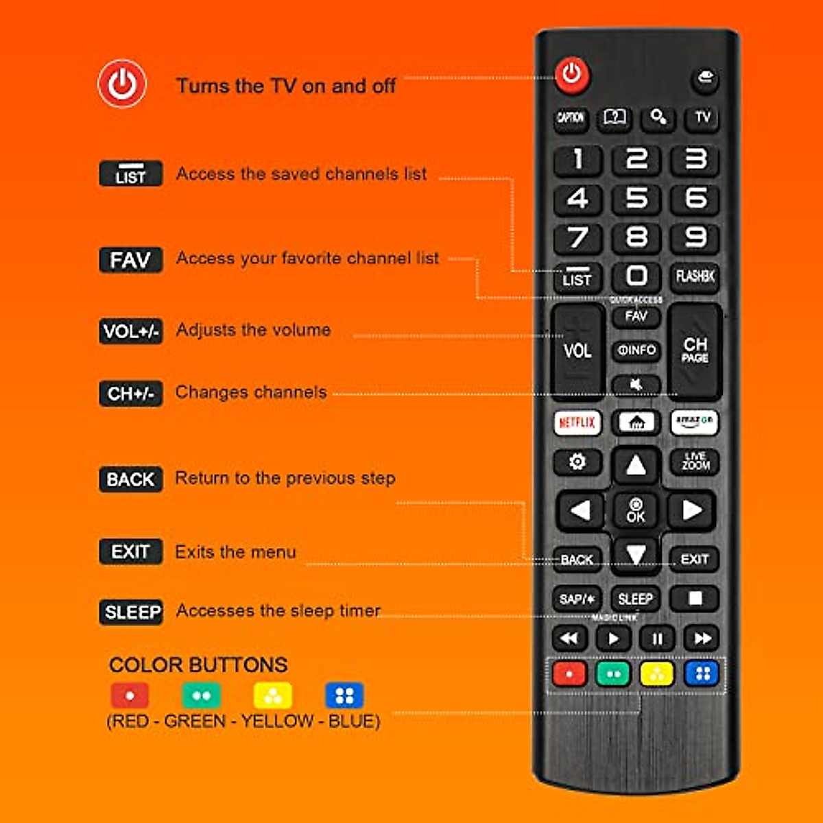 2 PC Universal Remote Control for LG Smart TV Remote Control,Compatible for All LCD LED 3D HDTV Smart TVs AKB75095307 AKB75375604 AKB74915305