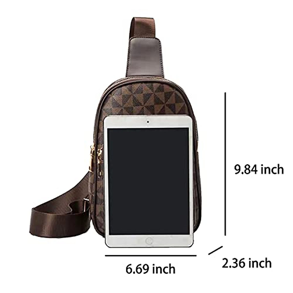 KEMZA Sling Crossbody Backpack Shoulder Bag for Hiking Walking Biking Travel Cycling Men Women (Brown)