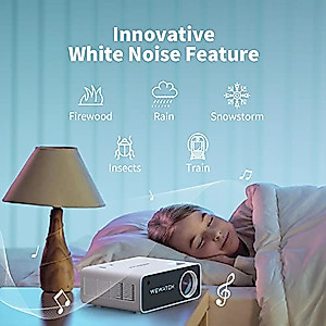 4K 400 ANSI 18500Lm Projector with WiFi and Bluetooth, White Noise Machine, WEWATCH V51P 4K Support 5G WiFi Bidirectional Bluetooth, Home Theater Movie Projectors Compatible with TV Stick iOS Android