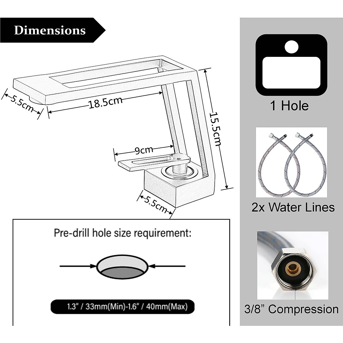 Modern Black Bathroom Sink Faucet: Single Hole Bathroom Faucet Matte Black - Unique Contemporary Vanity Faucets SHUNLI