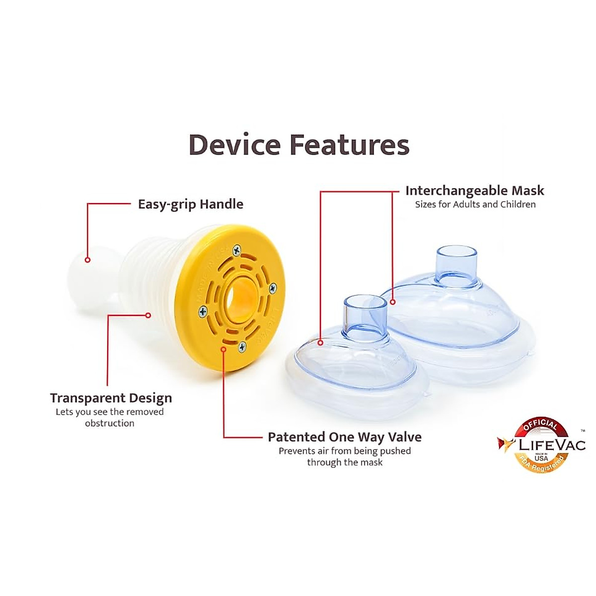 LifeVac Choking Rescue Device for Kids and Adults | Portable Airway Assist & First Aid Choking Device | Blue Travel Kit