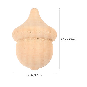 Healifty Unfinished Wood Acorn DIY Natural Wooden Acorn for Arts and Crafts for Children Kid Graffiti Rustic Wedding Party Decorations 30pcs
