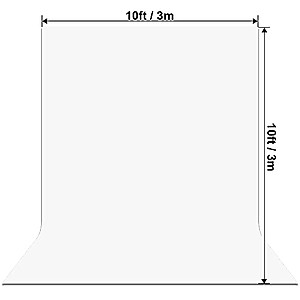 Lidlife 10 x 10 ft White Backdrop Background for Photography, Wrinkle-Resistant Photography Backdrop Background with 4 Backdrop Clip, Polyester Fabric Chromakey White Screen for Video Studio Photo