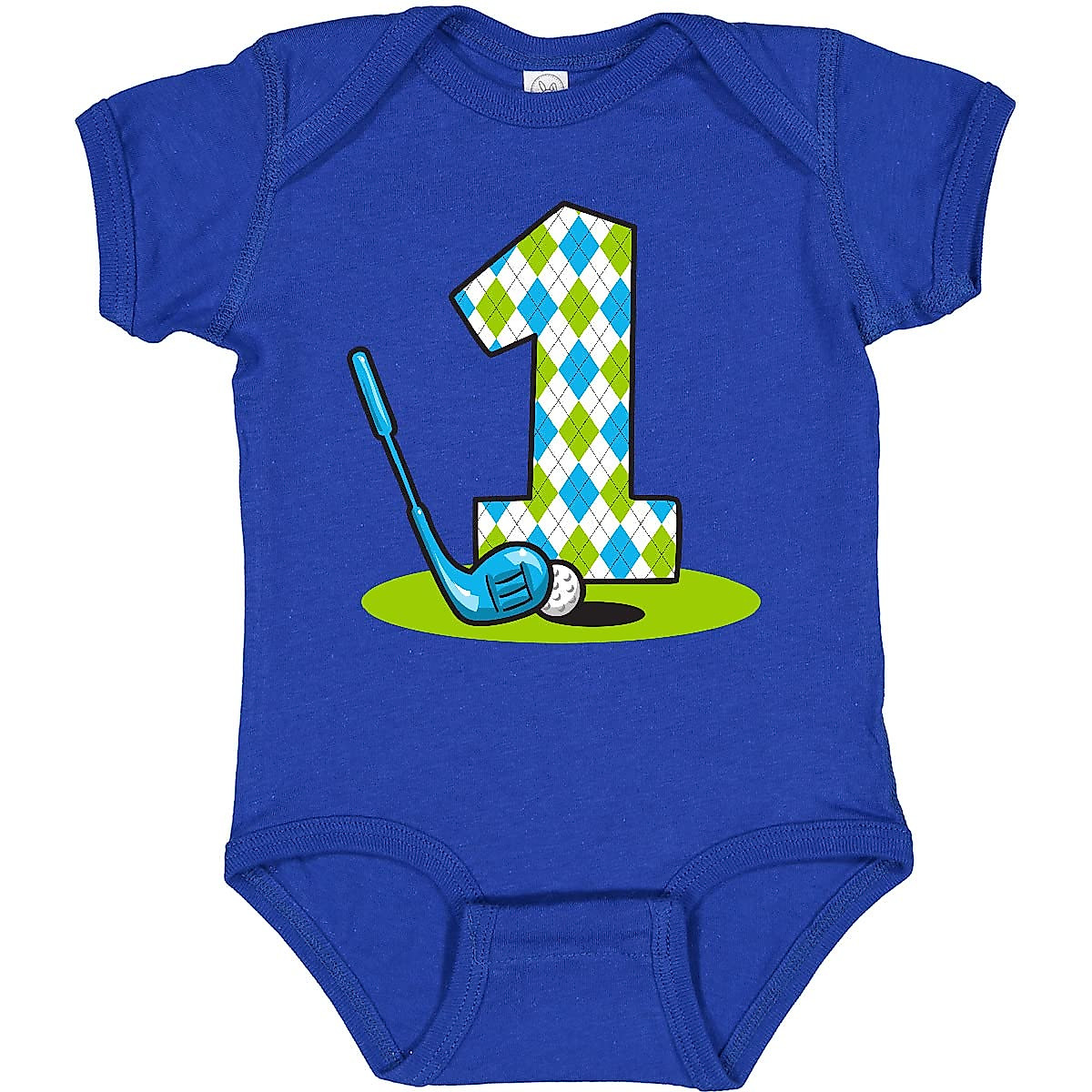 inktastic Argyle Golf 1st Birthday Baby Bodysuit 18 Months Royal Blue 2486a