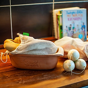 6 Reusable Produce Bags Grocery Washable | Organic Cotton Mesh Produce Bags | Double-Stitched & Tare Weigh | Mesh bags for vegetables | Cotton Produce Bags Reusable Washable | Produce bag (M size)