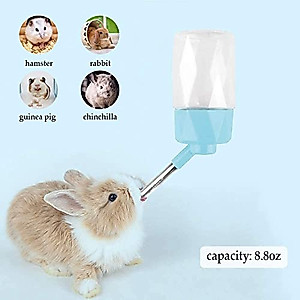 2 pcs Guinea Pig Water Bottle No Drip, 8.8oz Hamster Water Feeder with Filter Chew-Proof Automatic for Rat Hedgehog Ferret Chinchilla Bunny Mice