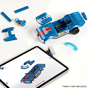MEGA Hot Wheels Building Toy Race Car Playset, 64 Corvette Grand Sport with 88 Pieces, 1 Micro Action Figure Driver, Blue, Kids Age 5+ Years