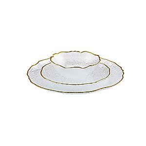 Karaca Milanda Gold Glass Dinnerware Set for 4 People, 12 Pieces, Transparent Gold