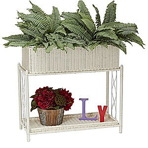 Household Essentials ML-5017 Indoor Outdoor Resin Wicker Planter Stand, 2 Piece