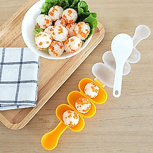 nanaxagly Rice Ball Molds DIY Sushi Balls Making Mould Kitchen Diningroom Tools for Shake DIY Lunch with a Mini Rice Spoon