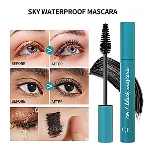 FYEBOO [2023 New] Thickening Mascara Fiber Lash Mascara Extension Voluminous, Long-Lasting Waterproof & Smudge-Proof Mascara, No Flaking/No Clumping, Black Mascara 8g