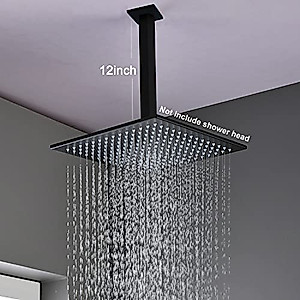 Enga Brass 12-Inch Ceiling Mount Shower Arm (Black)