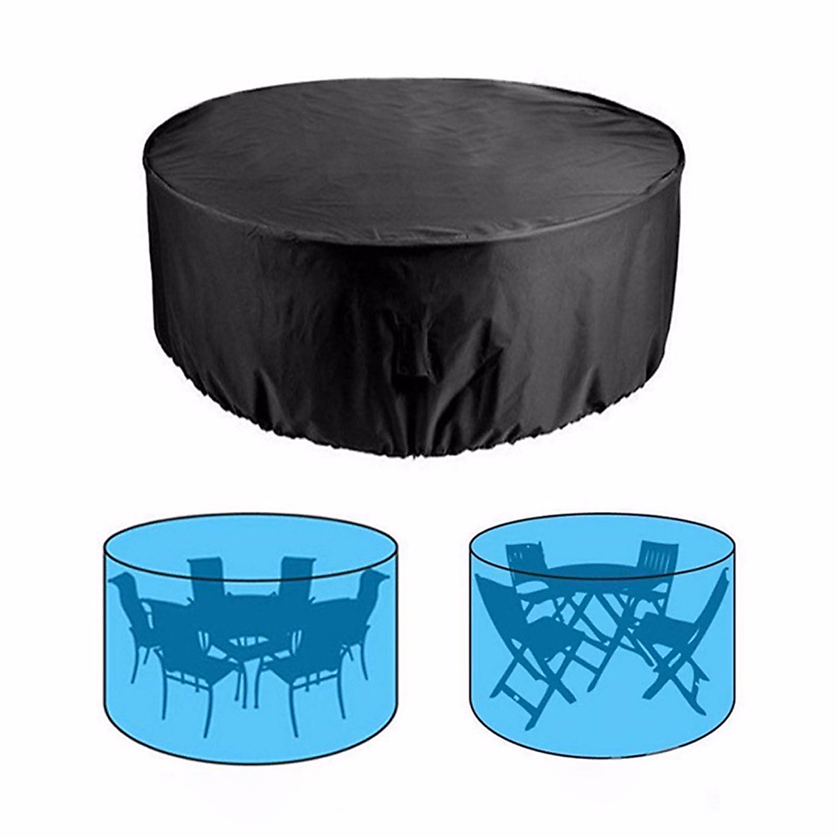 Maiju Outdoor Patio Furniture Covers Waterproof Table Chair Set Covers Windproof Tear-Resistant UV Round Cover for Outdoor Garden Patio Yard Park Furniture Cover