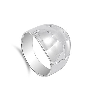 High Polish Wide Dome Large Fashion Ring New 925 Sterling Silver Band Size 7